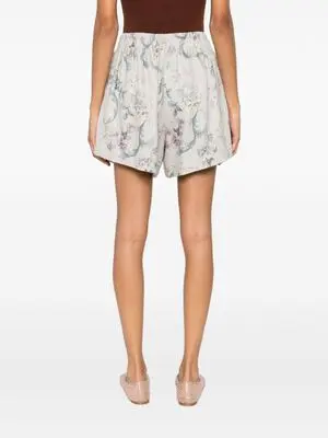 FORTE_FORTE Floral Print Elasticated Waistband Shorts