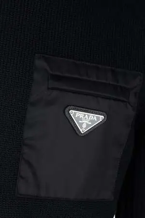 Prada Ribbed Knitwear With Pocket Detail