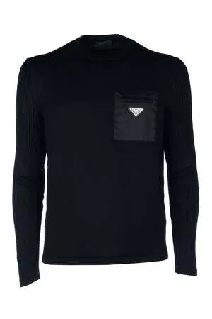 Prada Ribbed Knitwear With Pocket Detail - Multicolor