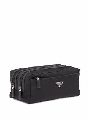 Prada Re-nylon And Saffiano Leather Travel Pouch