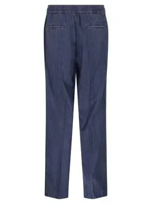 Brunello Cucinelli Lightweight Denim Trousers With Drawstring And Double Pleats