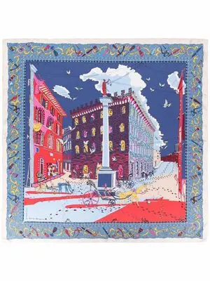 SALVATORE FERRAGAMO Ferragamo Women Palazzo Spini Feroni Print Silk Foulard