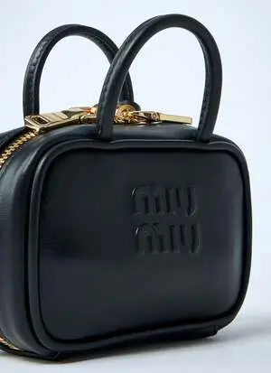 Miu Miu Micro Beau Leather Bag - Black