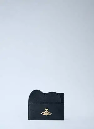 VIVIENNE WESTWOOD Heart Motif Leather Card Holder - Black