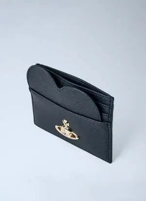 VIVIENNE WESTWOOD Heart Motif Leather Card Holder - Black