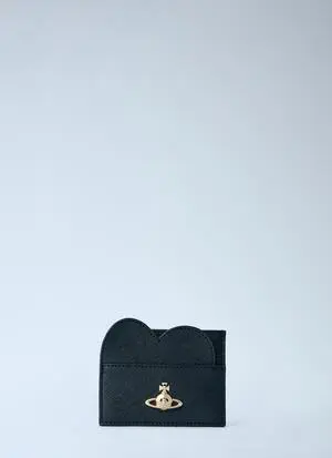 VIVIENNE WESTWOOD Heart Motif Leather Card Holder - Black