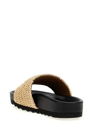 Stella McCartney Elyse Raffia Logo Sandals
