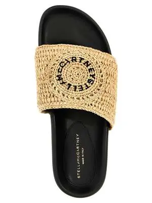 Stella McCartney Elyse Raffia Logo Sandals