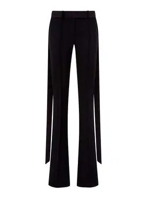 Attico THE ATTICO Black Wool Wide Leg Pants With Oversized Band Detail Multicolor