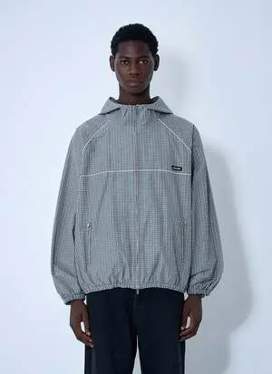 Miu Miu Check Hooded Jacket - Gray