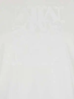 Max Mara Cotton Crewneck T-shirt With Tonal Logo - White