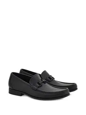 FERRAGAMO Grandioso2" Leather Loafers With Gancini Buckle