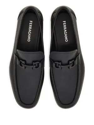 FERRAGAMO Grandioso2" Leather Loafers With Gancini Buckle