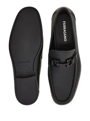 FERRAGAMO Grandioso2" Leather Loafers With Gancini Buckle