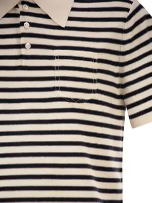 A.p.c. Eliot Striped Polo Shirt In Cotton And Cashmere Blend - Multicolor