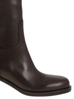 Brunello Cucinelli Leather Boots With Metal Detail
