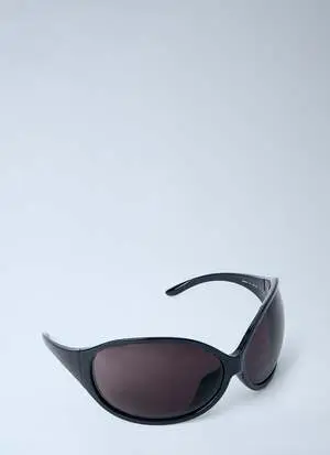 Balenciaga Oversized Oval Sunglasses - Black