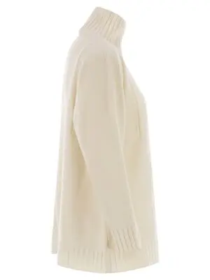 Max Mara Oversized Cashmere Turtleneck - White