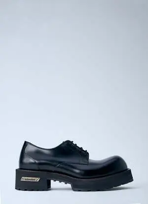 Balenciaga Derby Shoes In Polished Leather With Chunky Lug Sole