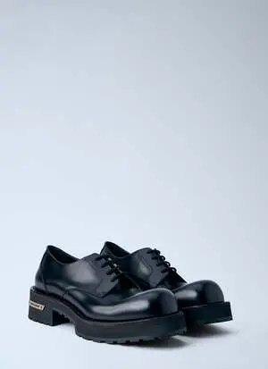 Balenciaga Derby Shoes In Polished Leather With Chunky Lug Sole
