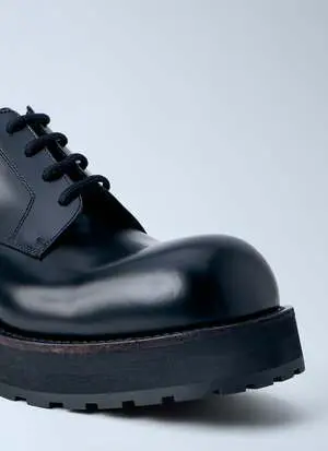 Balenciaga Derby Shoes In Polished Leather With Chunky Lug Sole