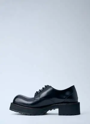 Balenciaga Derby Shoes In Polished Leather With Chunky Lug Sole