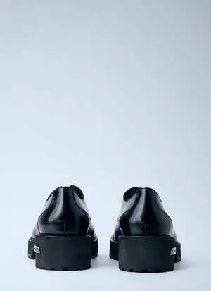 Balenciaga Derby Shoes In Polished Leather With Chunky Lug Sole