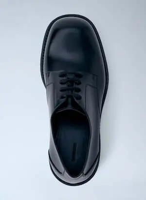 Balenciaga Derby Shoes In Polished Leather With Chunky Lug Sole