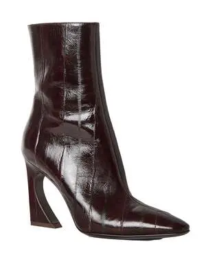 Fendi Arco Leather Zip-up Heeled Boots - Brown