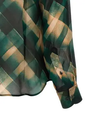Dries Van Noten Printed Sheer Viscose Shirt