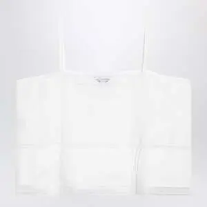 Prada Linen And Lace Top - White