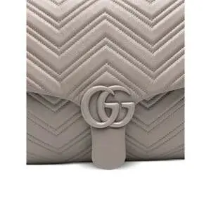 Gucci Grey Chevron Pattern Leather Shoulder Bag
