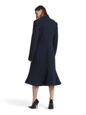 Balenciaga Godet Brushed Wool Midi Coat