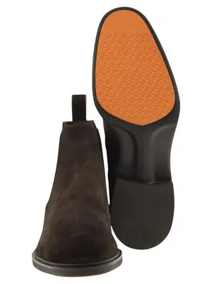 Santoni Suede Chelsea Boot - Brown
