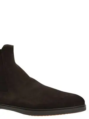 Santoni Suede Chelsea Boot - Brown