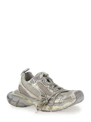 Balenciaga 3xl' Tech Fabric Sneakers With Logo Detail - Silver