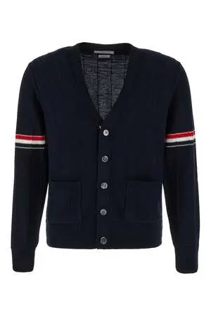 Thom Browne Ribbed Cardigan With Striped Detailing