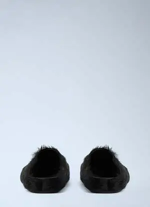 Marni Fussbett Long Haired Mules - Black