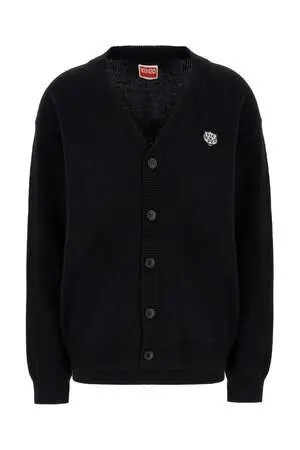 Kenzo Black Tiger Motif Cardigan - Multicolor