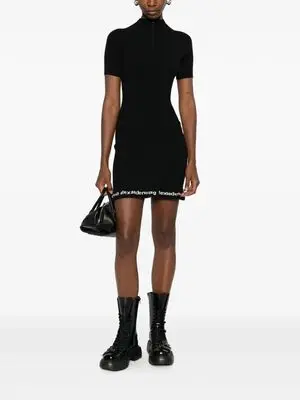 Alexander Wang Ribbed Short-sleeve Fitted Dress