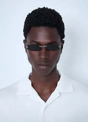 Balenciaga Gossip Rectangle Rimless Sunglasses