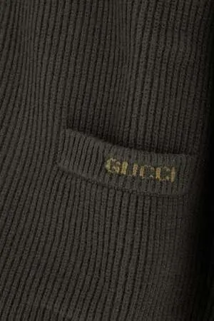 Gucci Ribbed Knit Cardigan With Pockets - Multicolor