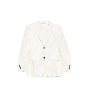 Max Mara Vertical Stripe Linen Blend Blazer