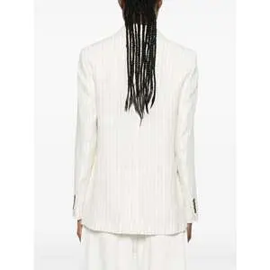 Max Mara Vertical Stripe Linen Blend Blazer