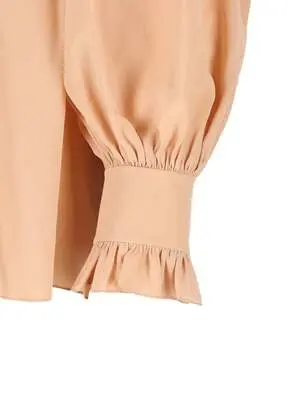 Chloé Oversized Crêpe De Chine Ruffle Top - Multicolor