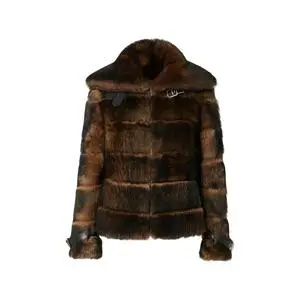 Fendi Faux Fur & Shearling Jacket - Brown
