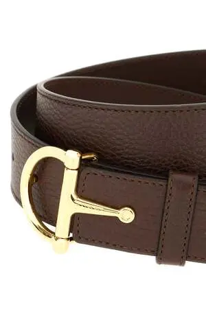 Gucci Leather Belt With Gold Tone Hardware - Multicolor
