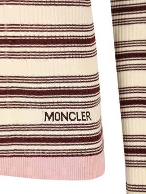 Moncler Cotton Crepe Polo Shirt With Graphic Stripes And Logo - Multicolor