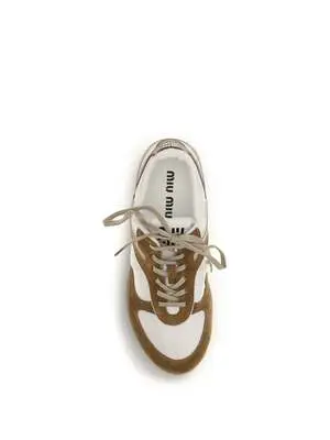Miu Miu Paneled Lace-up Gymnasium Sneakers - Multicolor