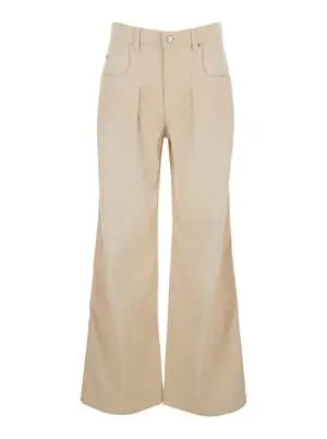 Isabel Marant Étoile Rodayna Wide Leg Beige Denim Jeans - Multicolor